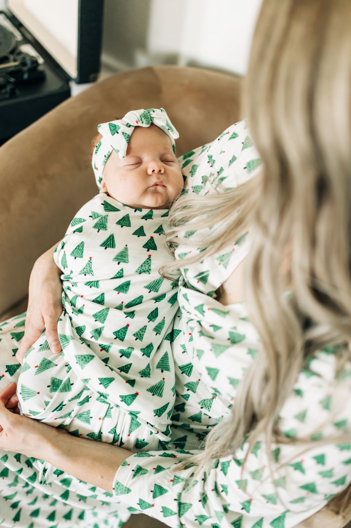 Surprise Gender Christmas Trees Swaddle, Headband, and Hat Set ...