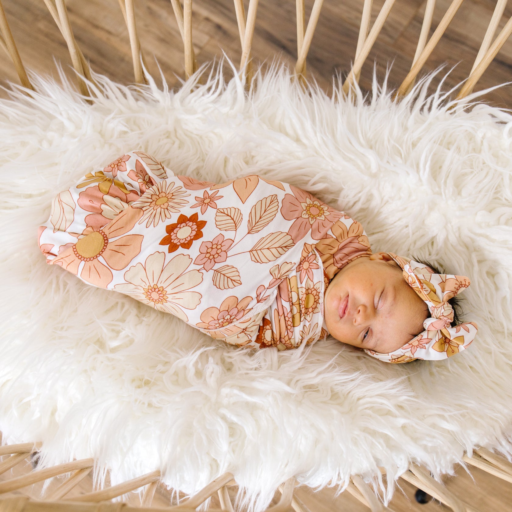 Swaddle Sets - Blanket with Matching Hat or Headband – Milkmaid Goods